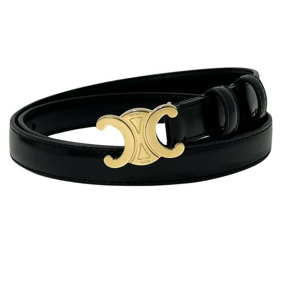 Celine | Accessories | Celine Womens Triomphe Leather Belt Small 8mm ...